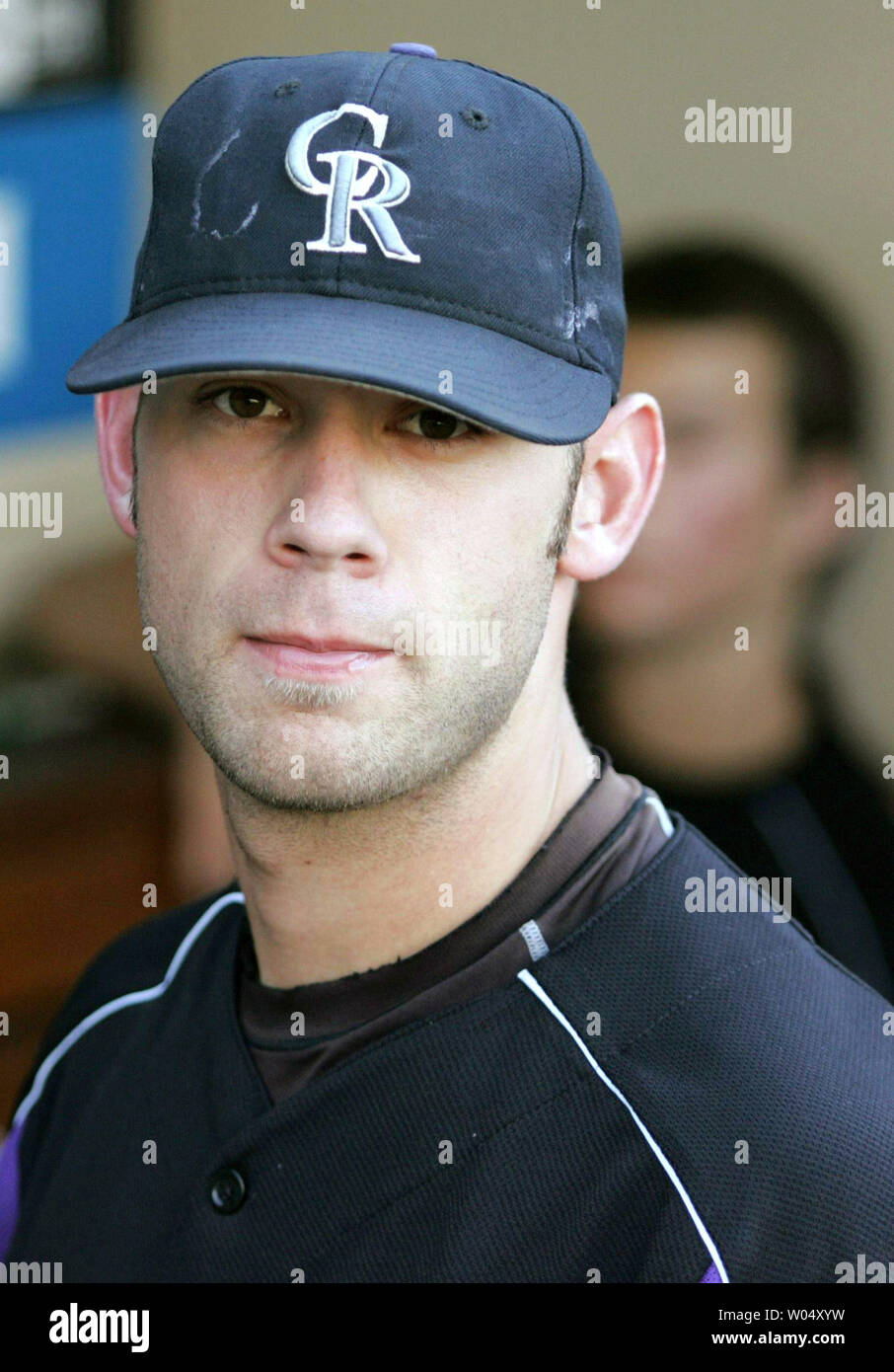 Colorado Rockies center fielder Cory Sullivan waits for the start of ...