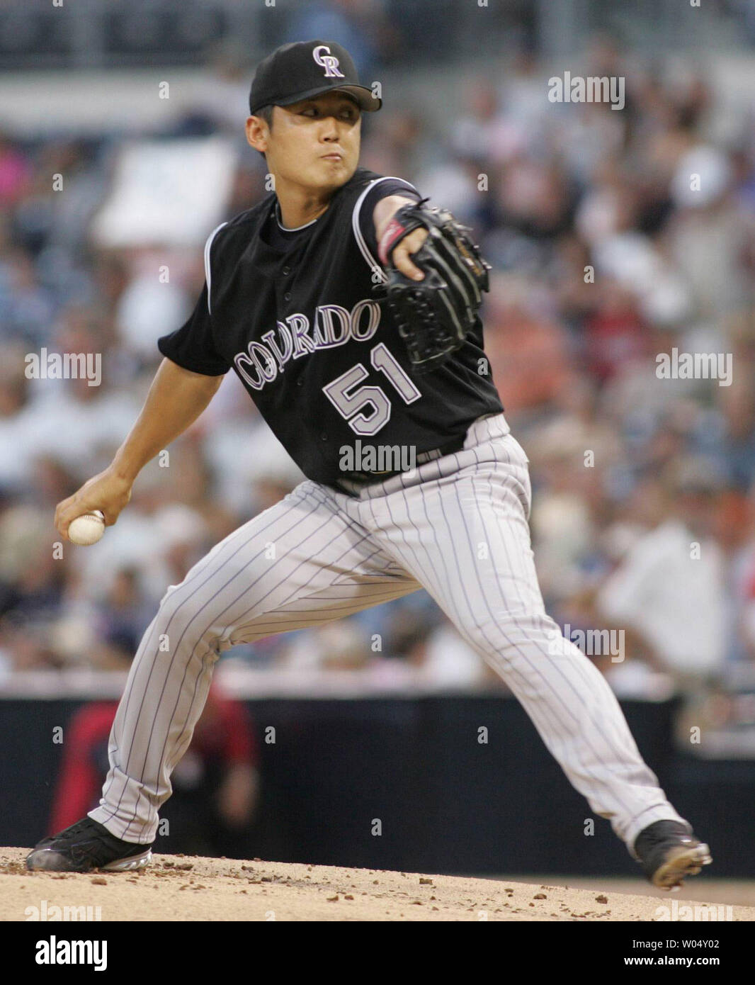 Colorado Rockies pitcher Sunny Kim starts the game against the San ...