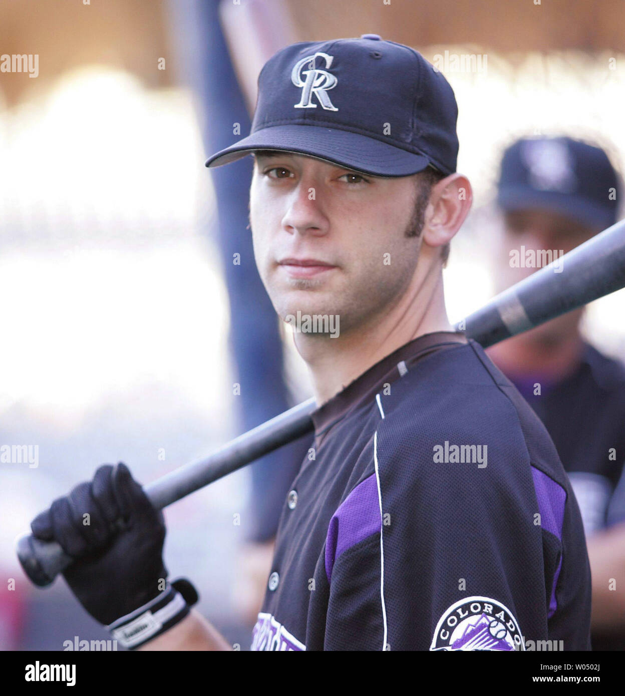 Colorado Rockies center fielder Cory Sullivan awaits the start of the ...