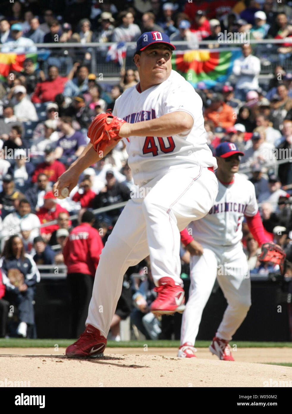 Pitcher Bartolo Colon of the Dominican Republic starts the semi final ...