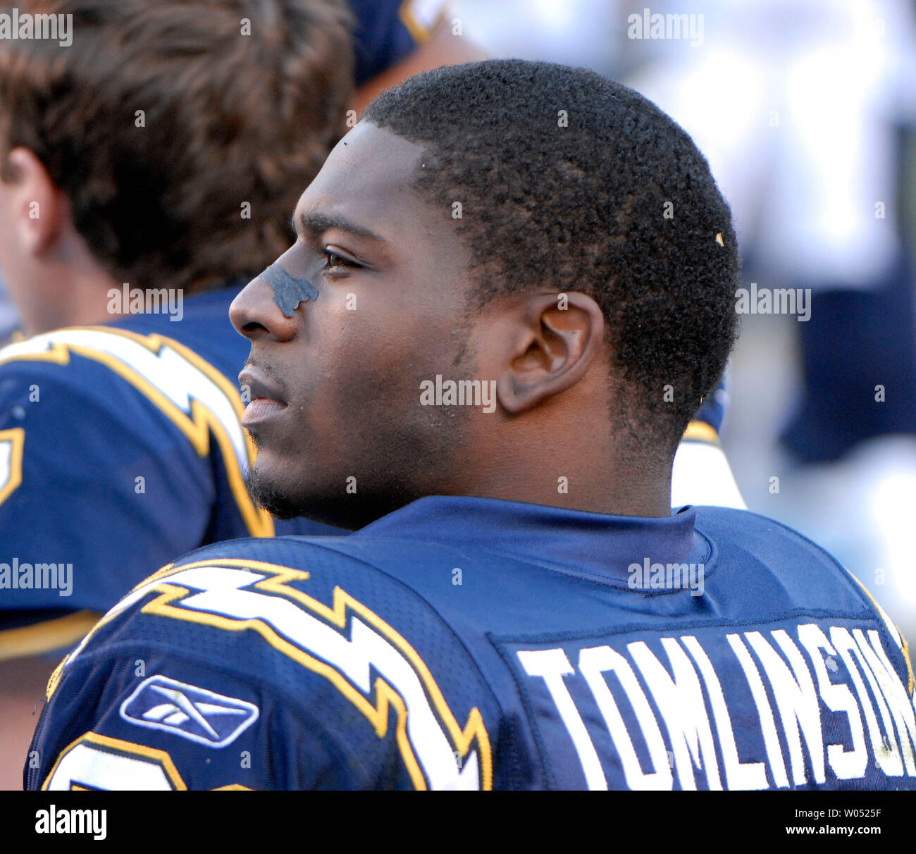 San Diego Chargers running back LaDainian Tomlinson watches the game ...