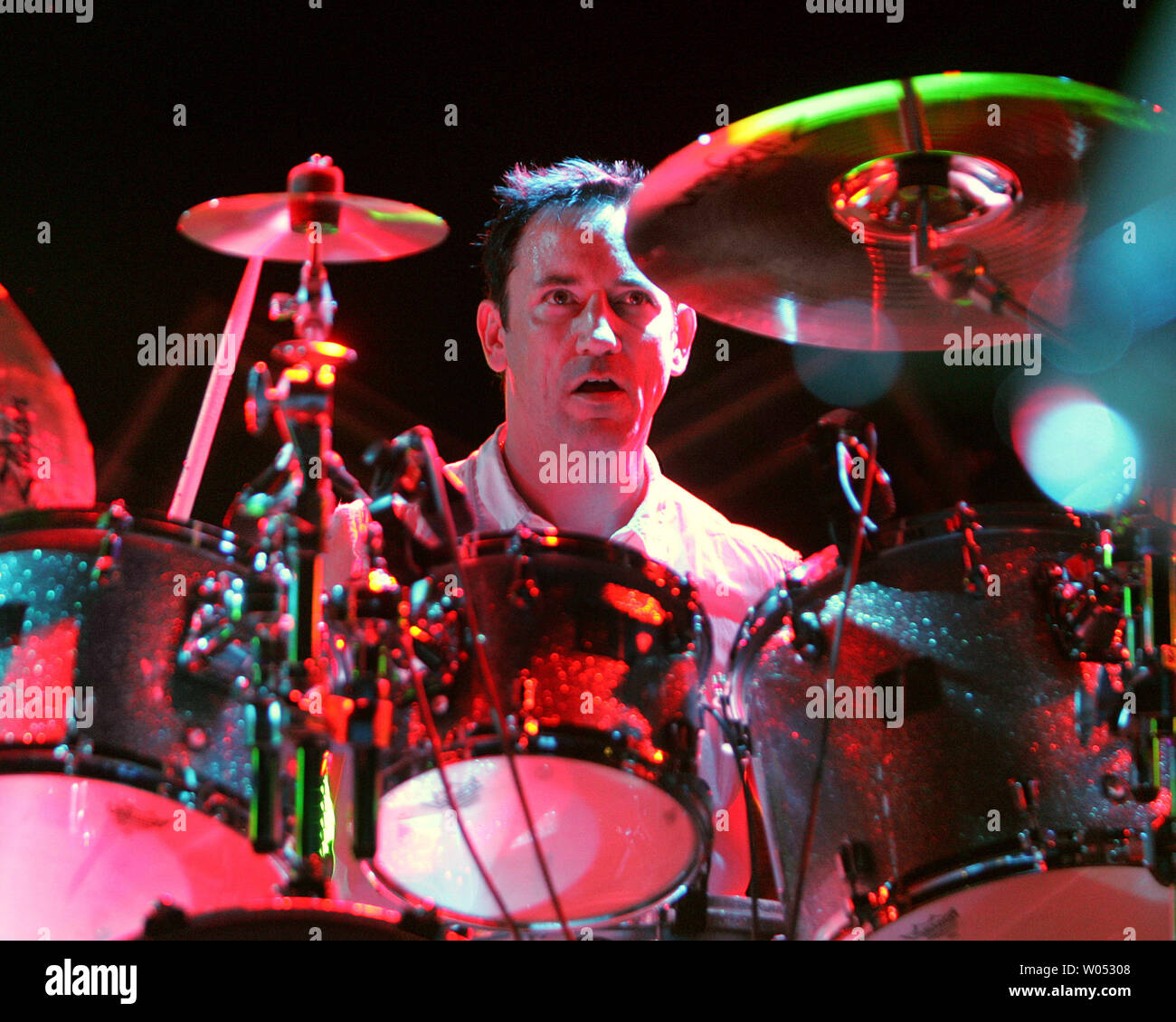 Jimmy Chamberlin of the Smashing Pumpkins performs in concert at San ...