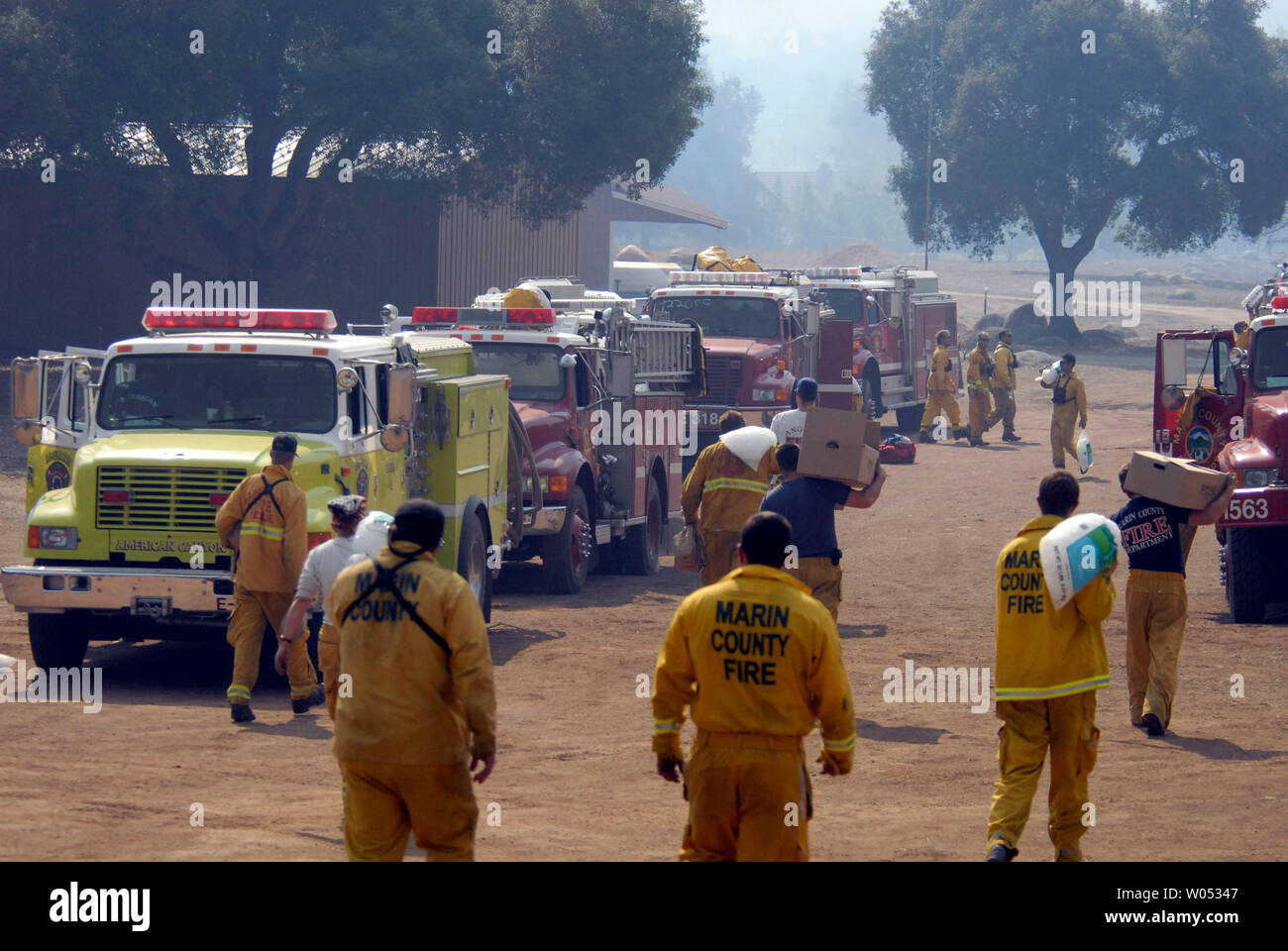 Firefighters from throughout California take a break from the fast ...