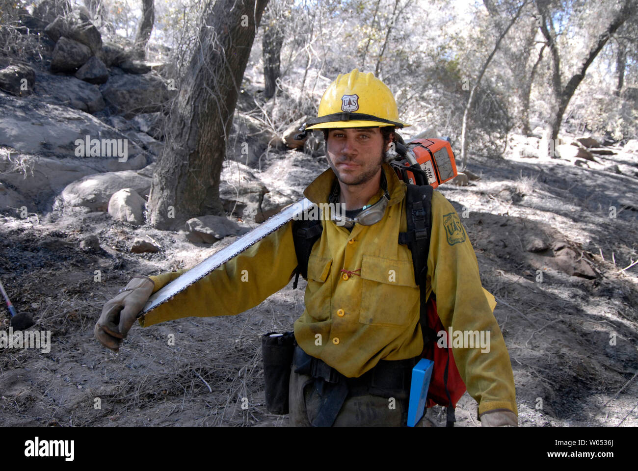 U.S. Forest Service firefighter Casey Coppi from Mt. Shasta California ...
