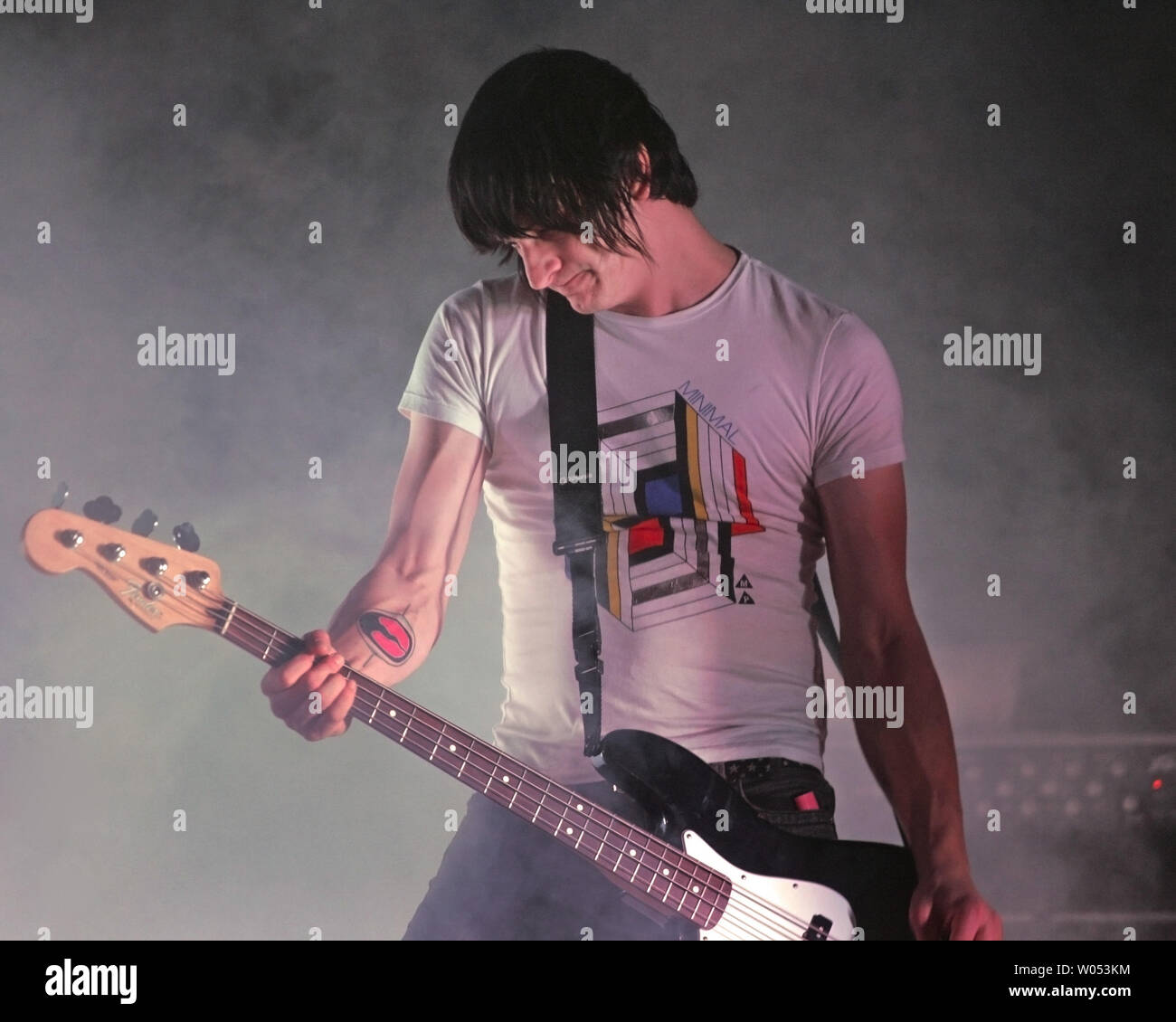 Jeremy Dawson of the band Shiny Toy Guns performs in concert at the ...
