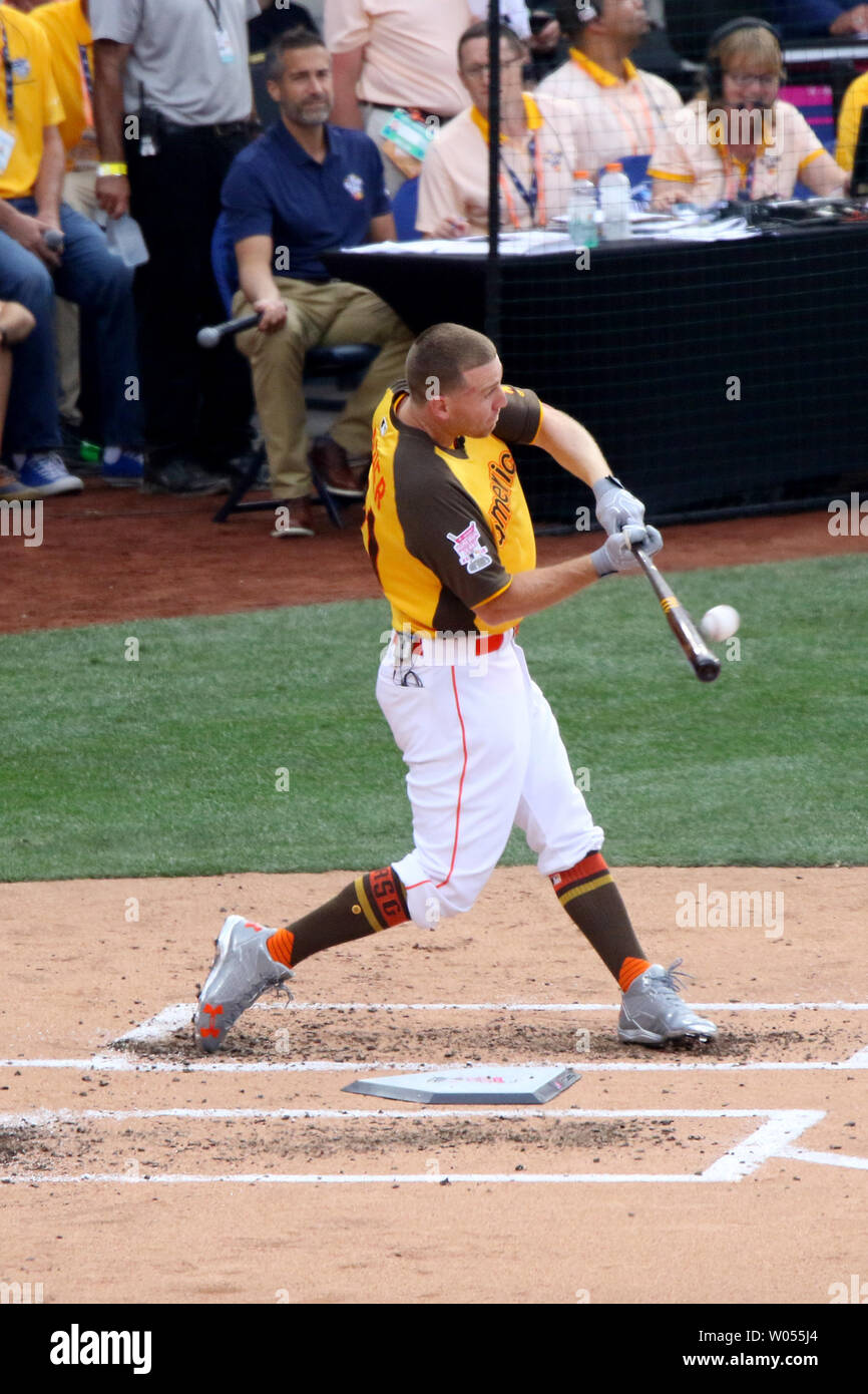 National League's Todd Frazier of the Cincinnati Reds connects with a ...