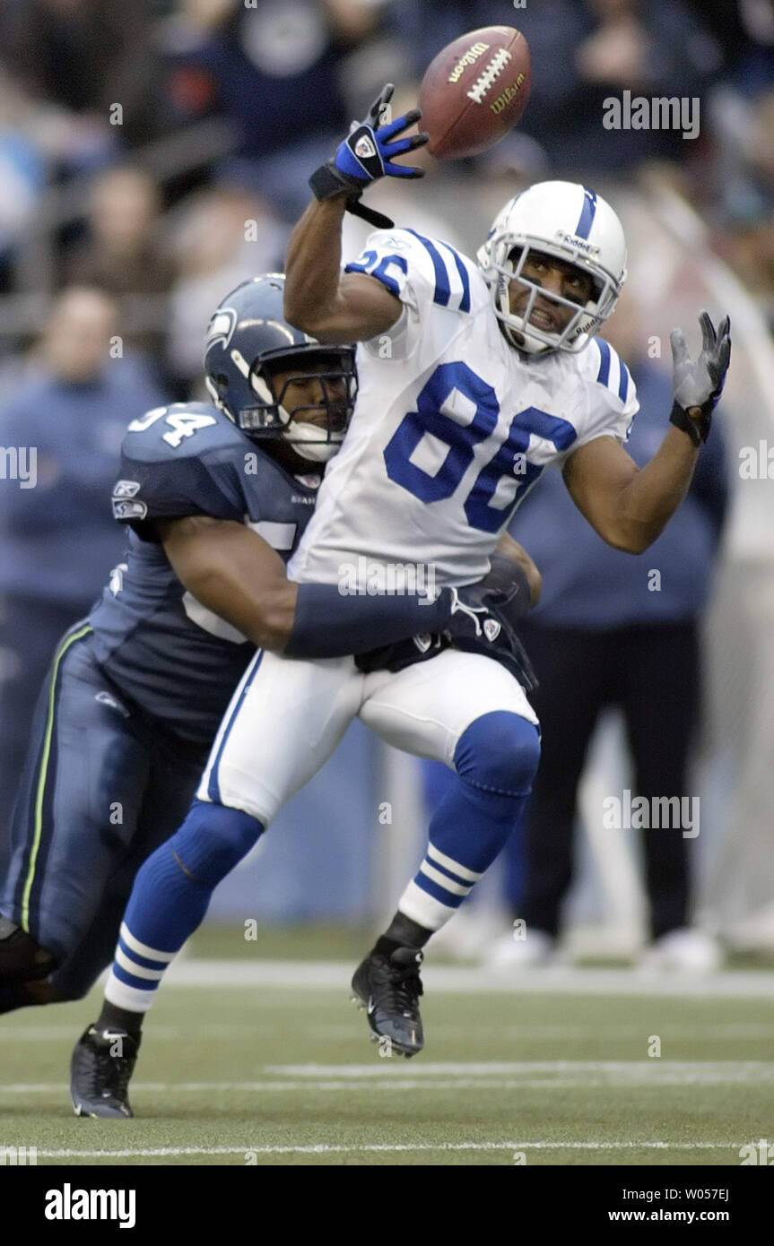 Indianapolis Colts wide receiver Troy Walters looses the ball after ...