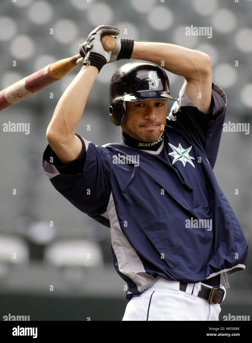Seattle Mariners' Ichiro Suzuki of Japan swings the bat during batting ...