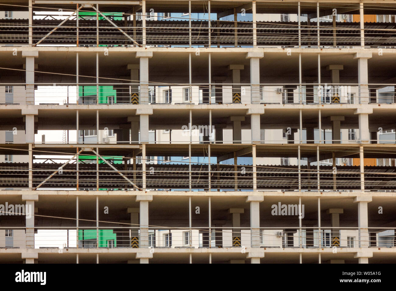 Building under construction background. Grid structure design with ...