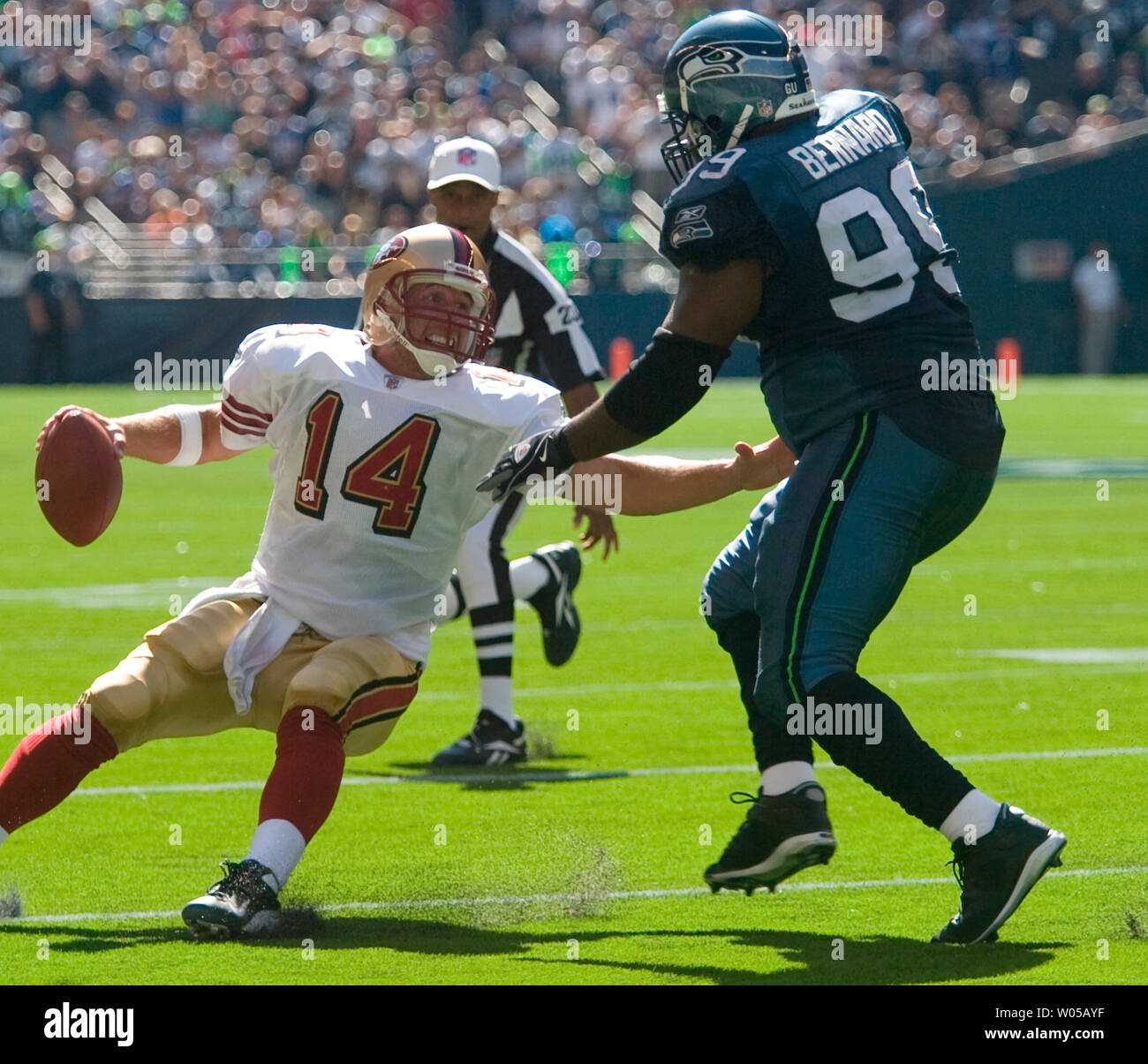 Seattle seahawks tackle rocky bernard hi-res stock photography and ...