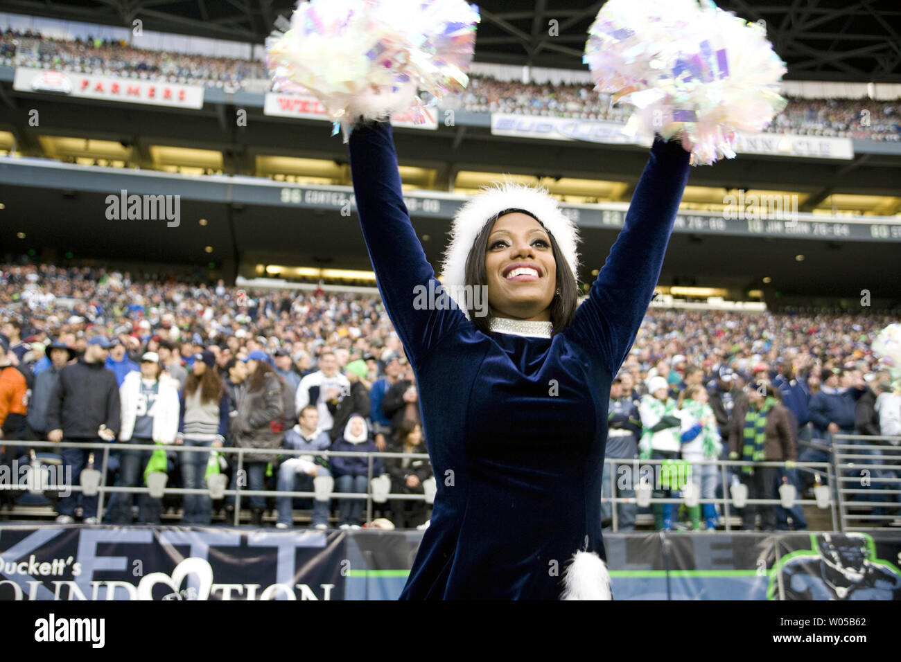 Seattle Seagal Miranda, a three year veteran, performs during halftime ...