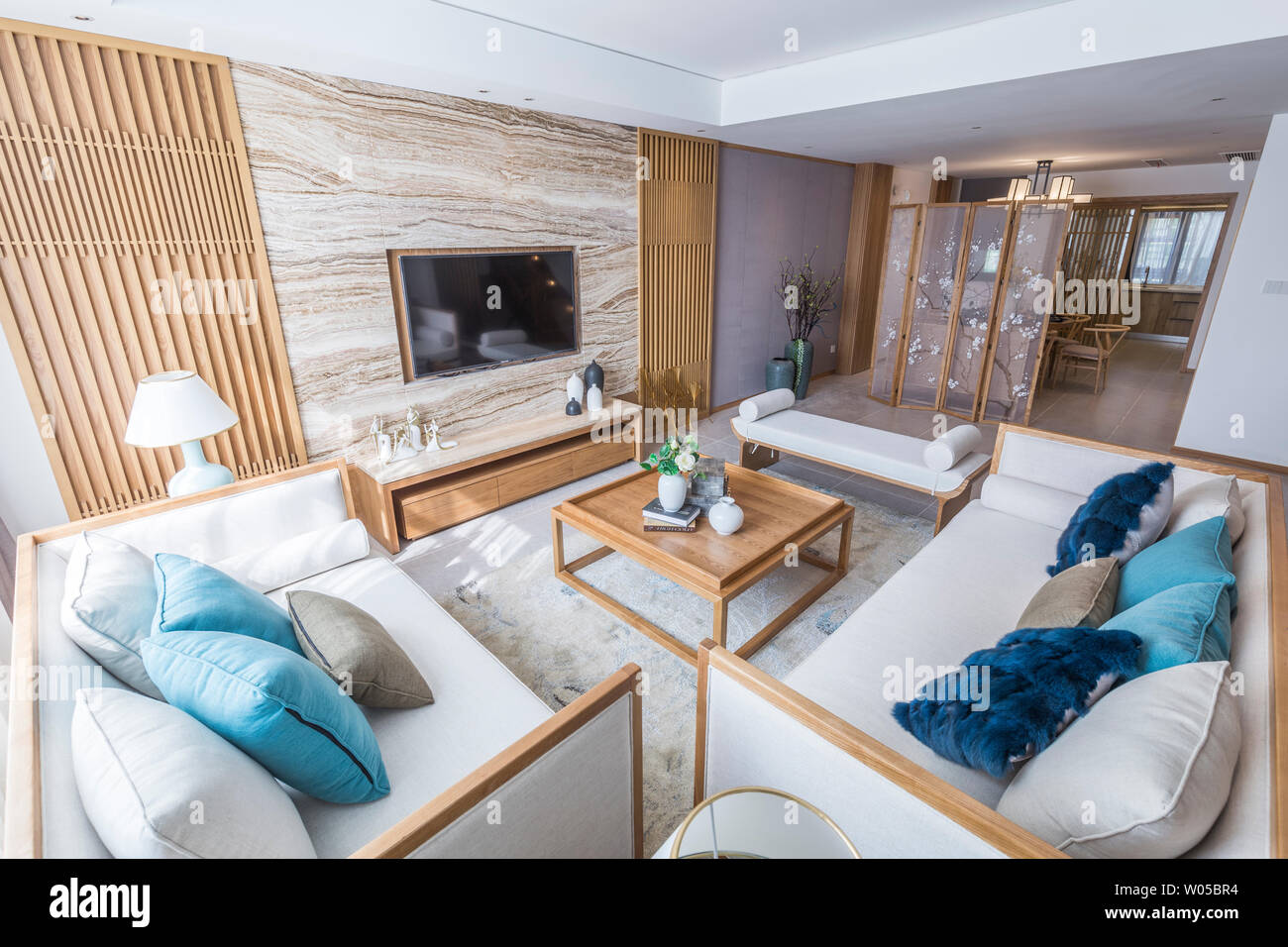 Design of interior design space of model room in modern living room ...