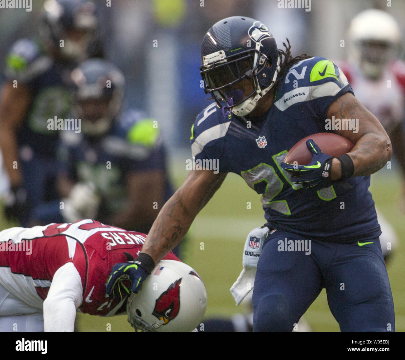 Marshawn Lynch Stiff Arm