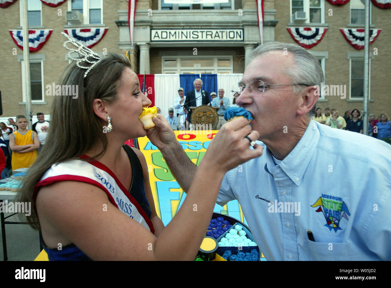 Mo. Gov. Bob Holden and Stacy Holland, 2003 Miss Missouri State Fair ...