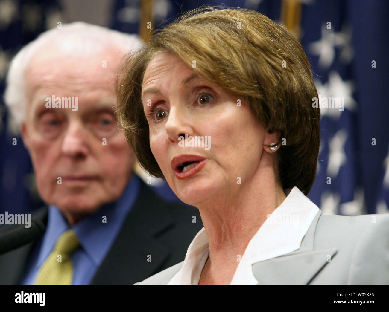 Speaker of the House Nancy Pelosi (D-CA) answers a question about her ...