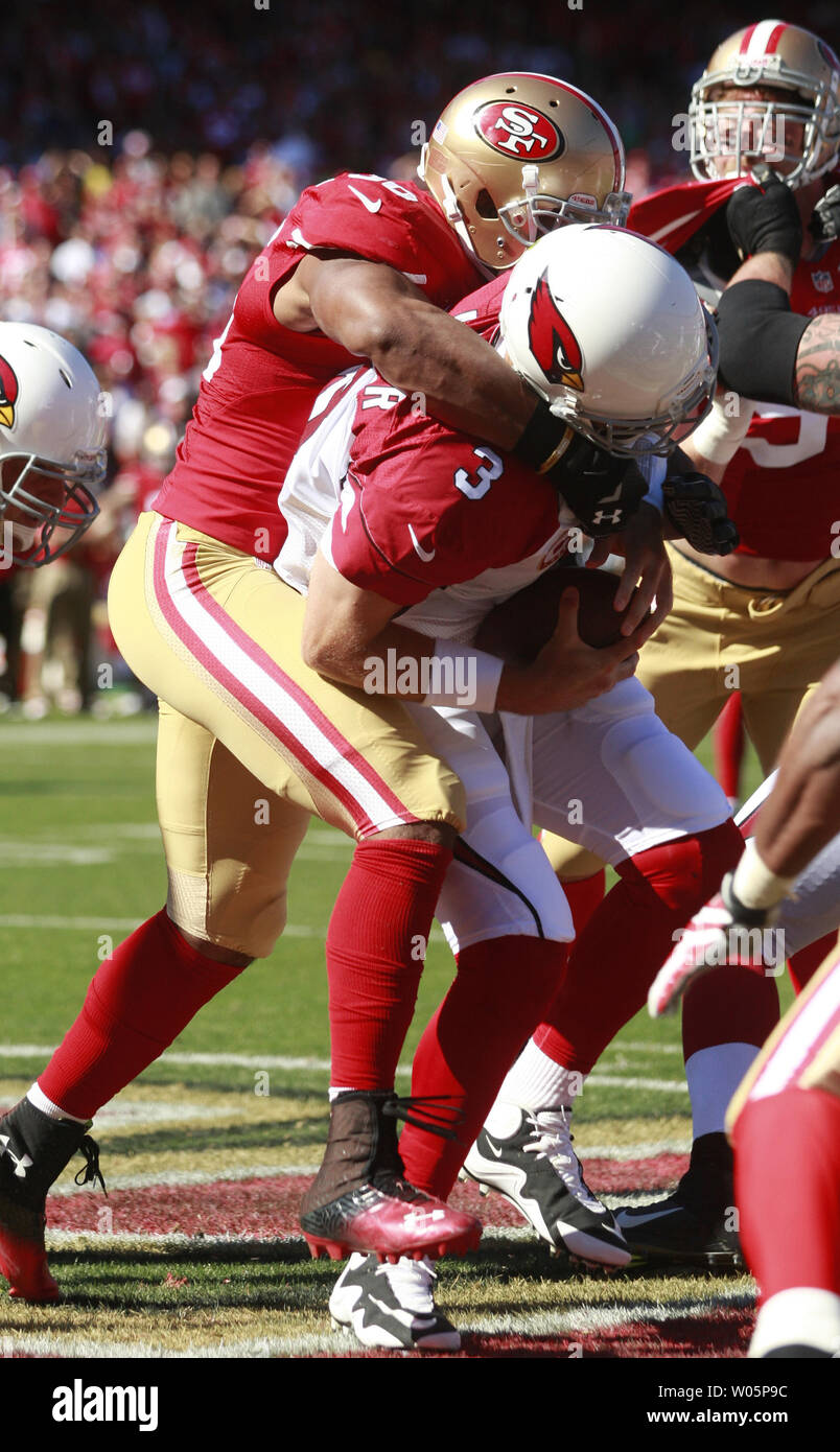 San Francisco 49ers Corey Lemonier (96) sacks Arizona Cardinals Carson ...