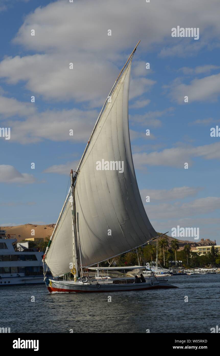 Sailboat on the Nile River, Egypt Stock Photo - Alamy
