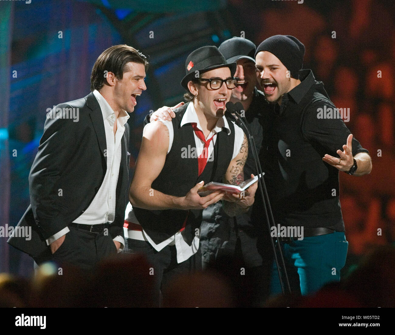 The band Hedley announce the Rock Album of the Year award winner during ...