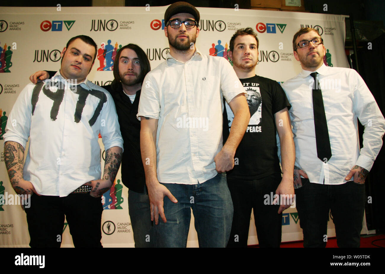 The Alexisonfire band pose during a photo session at the Credit Union ...