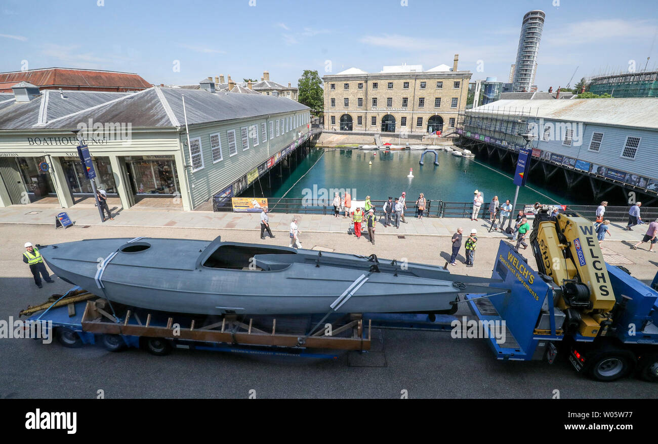 Coastal Motor Boat (CMB) 4 arrives at Boathouse 4 at Portsmouth ...