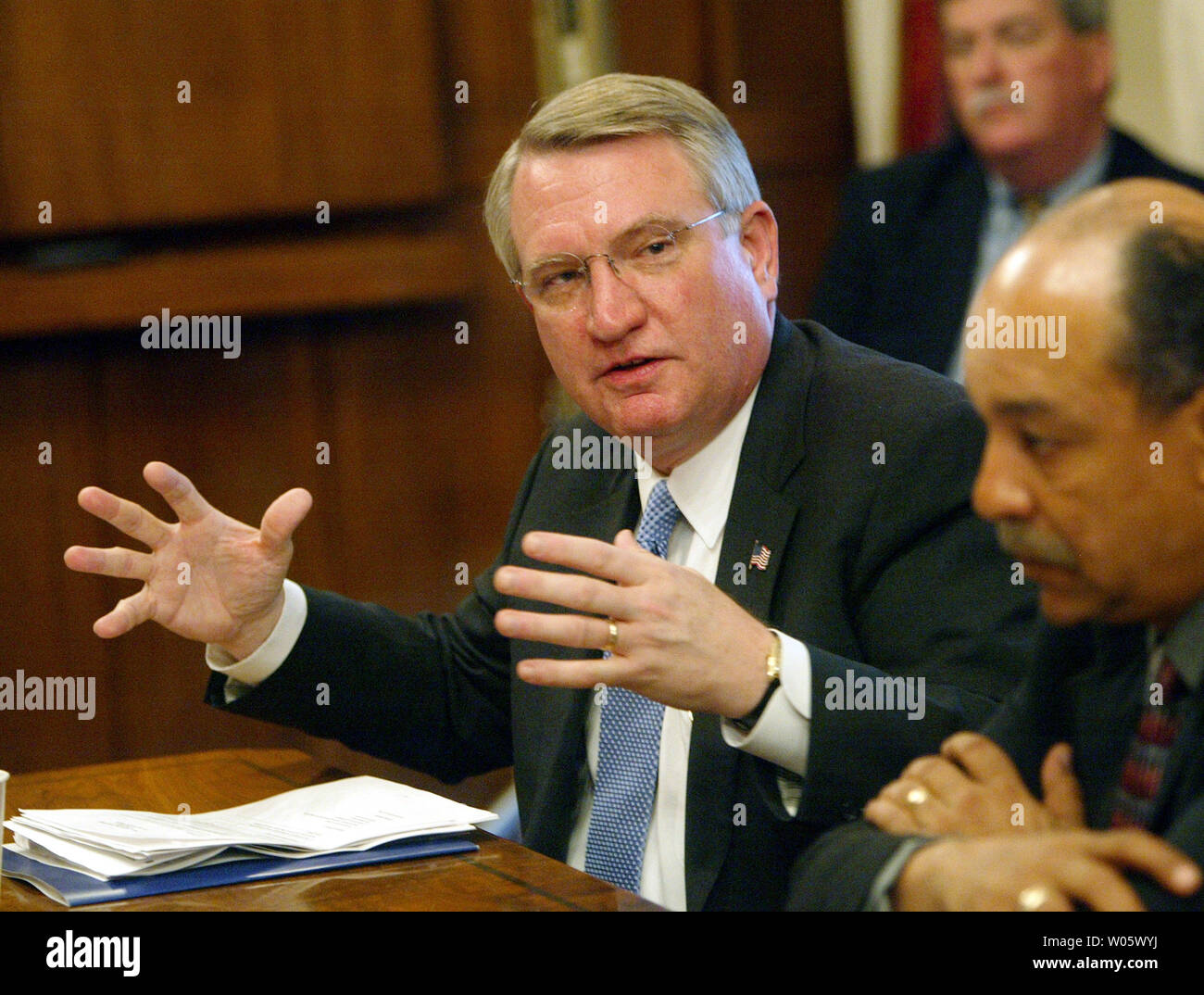 John P. Walters, Director of National Drug Control Policy talks with ...