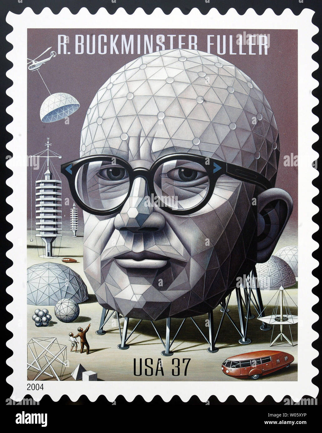 A new postage stamp honoring inventor-philosopher R. Buckminster Fuller ...