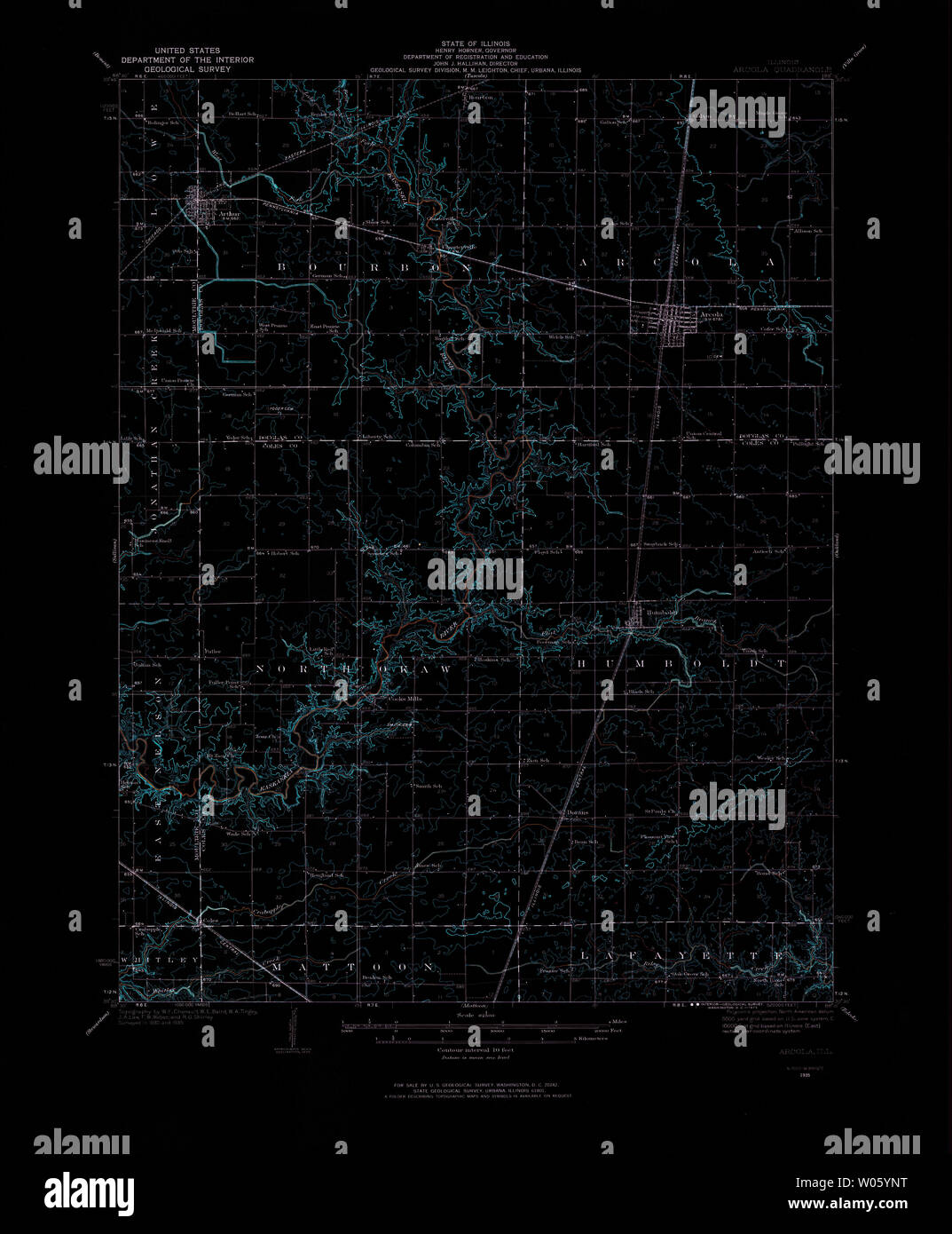 Map of arcola hi-res stock photography and images - Alamy