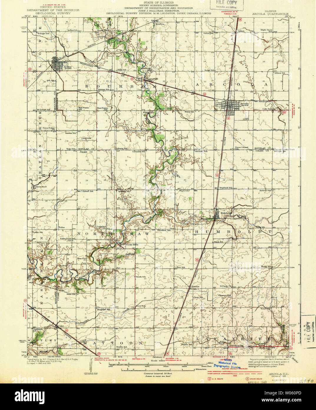 Map of arcola hi-res stock photography and images - Alamy