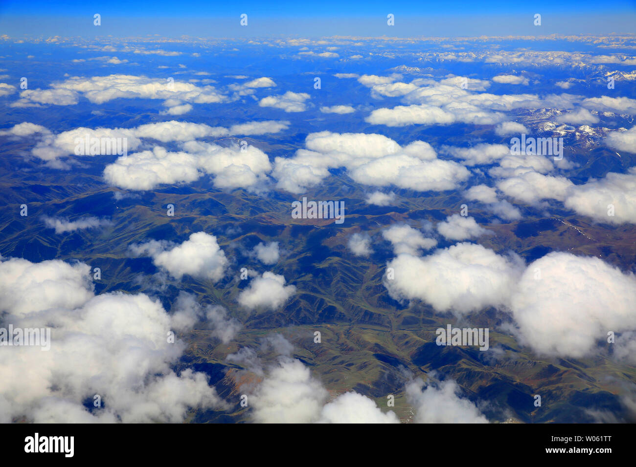Aerial photography of the snowy plateau Stock Photo - Alamy