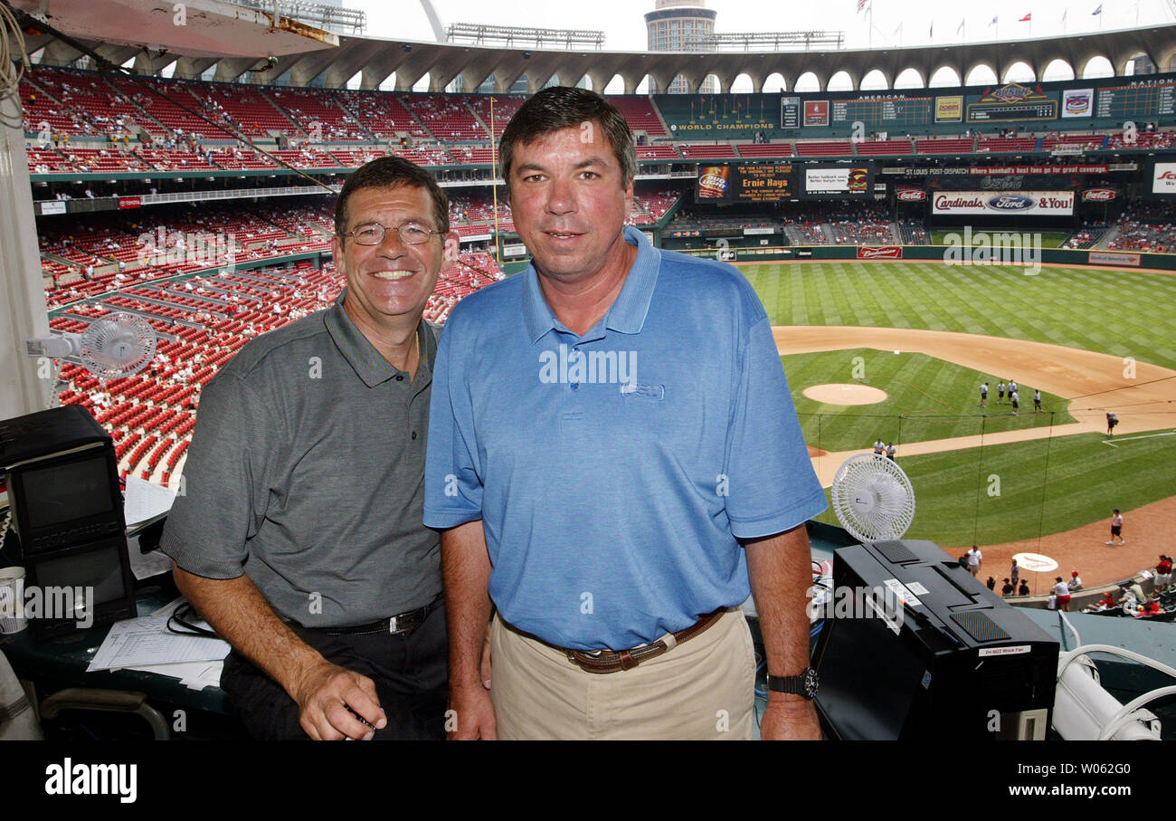 Pittsburgh Pirates broadcast team of Lanny Frattare (L) and Bob Walk ...