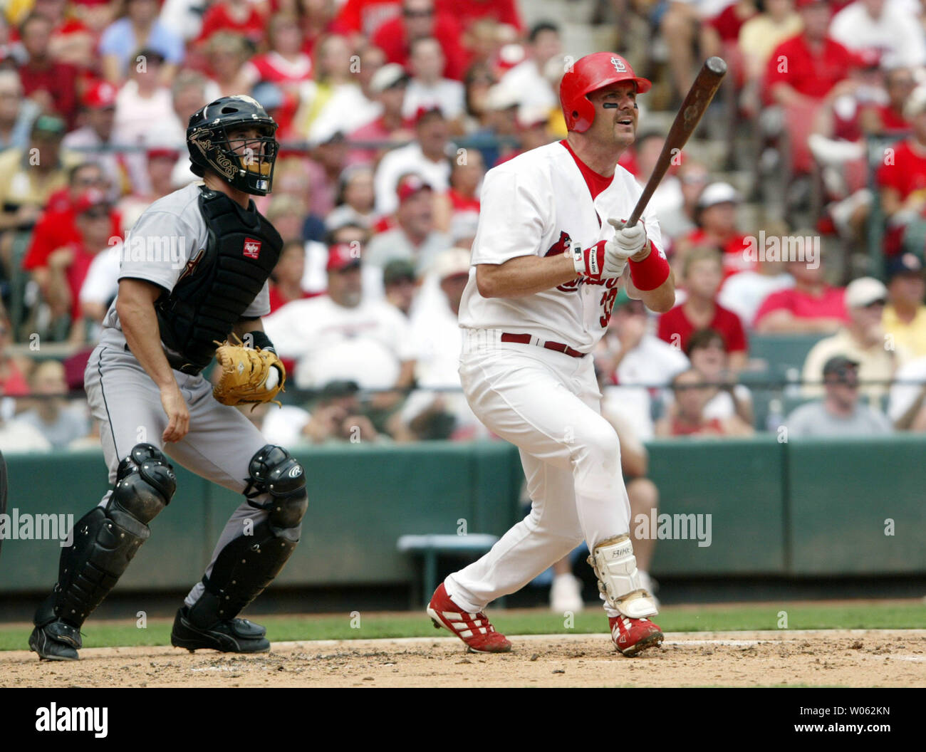 St. Louis Cardinals Larry Walker and Houston Astros catcher Brad Ausmus ...