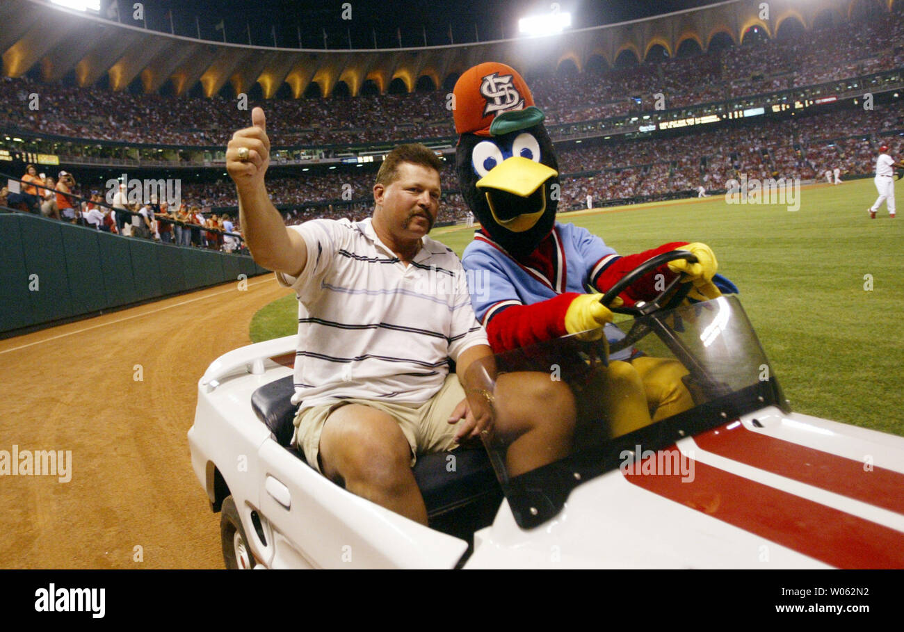 Former St. Louis Cardinals pitcher Danny Cox gets a ride around Busch ...