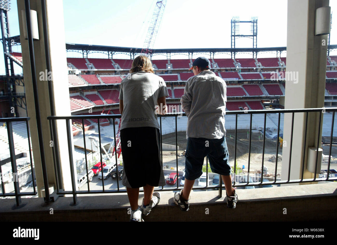 Young fans attending the Cincinnati Reds-St. Louis Cardinals game at ...