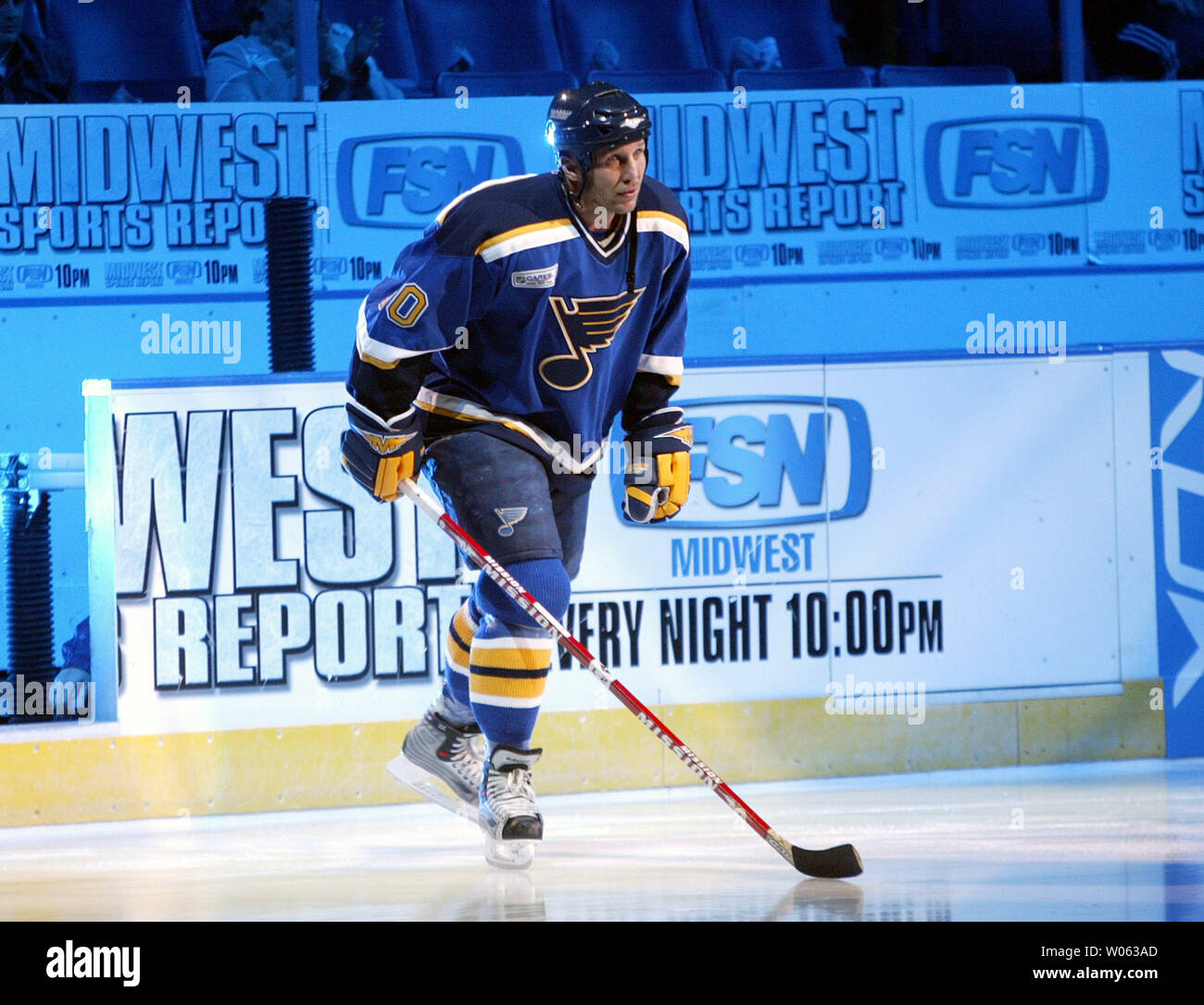 St. Louis Blues captain Dallas Drake takes the ice as the team is ...