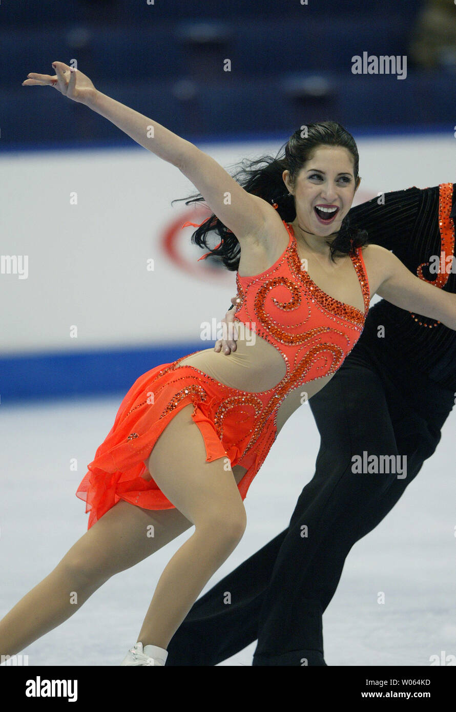 Jamie Silverstein practices her ice dancing routine during the opening ...