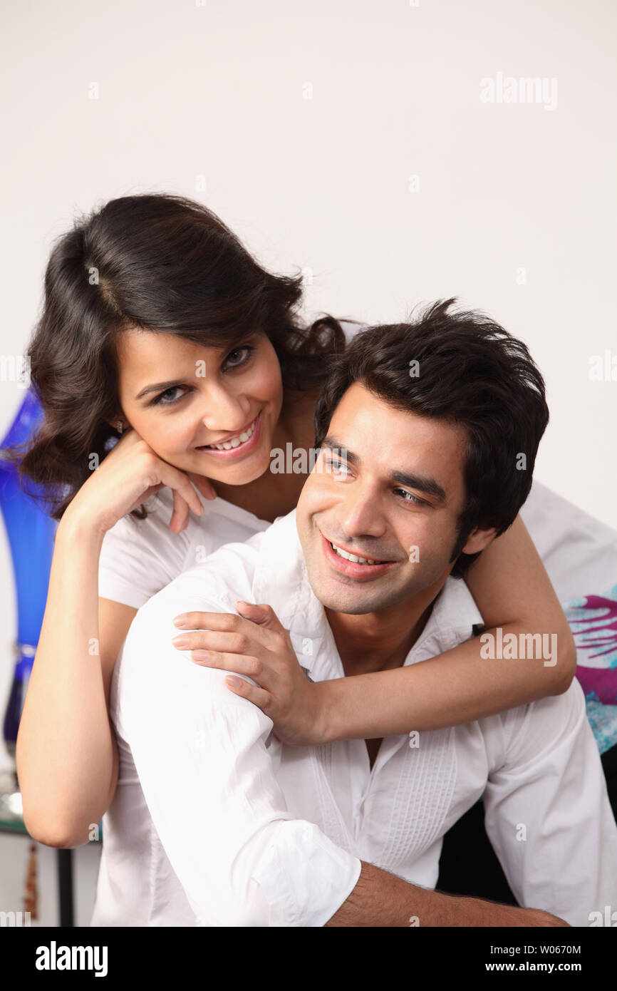 Indian couple smiling together Stock Photo - Alamy