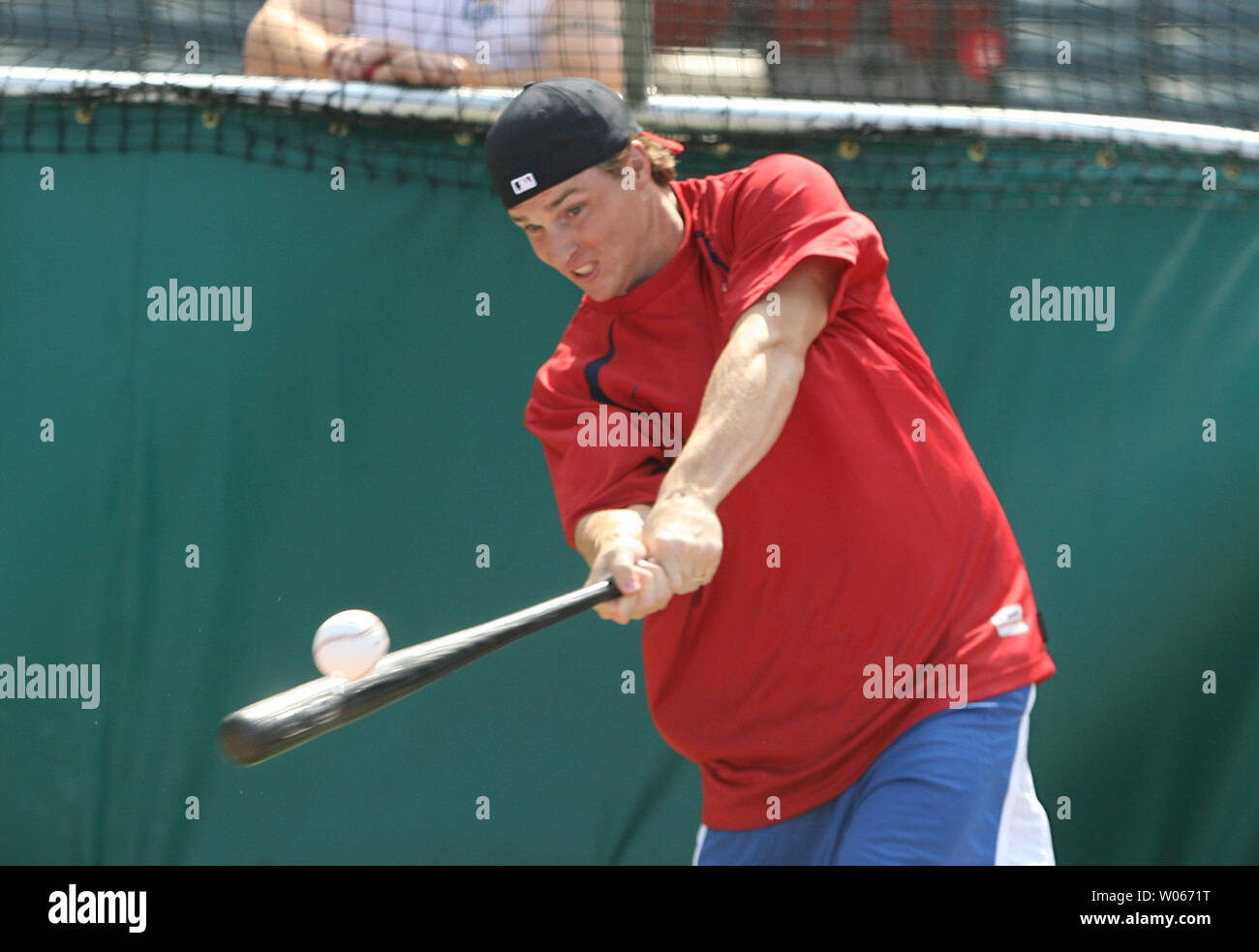 St. Louis Rams tight end Dane Looker tries his hand at baseball while ...