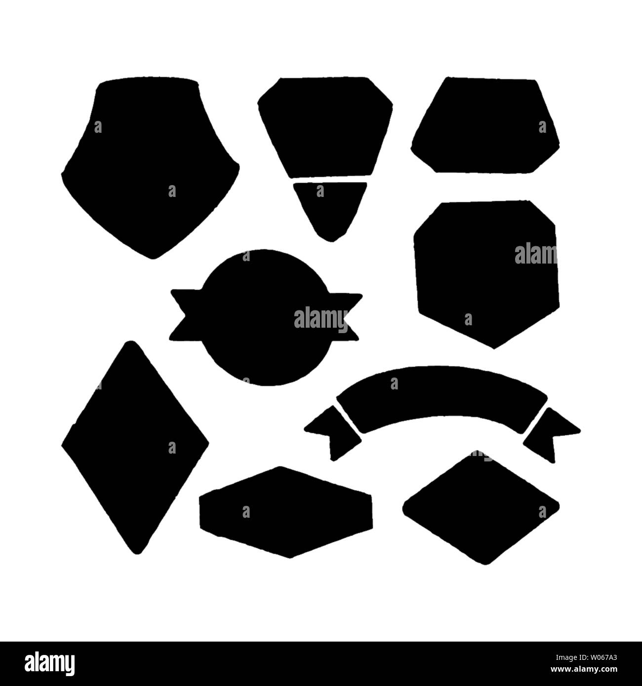 Vector set for the creation of a logo. Hand draw icon shapes, vector ...