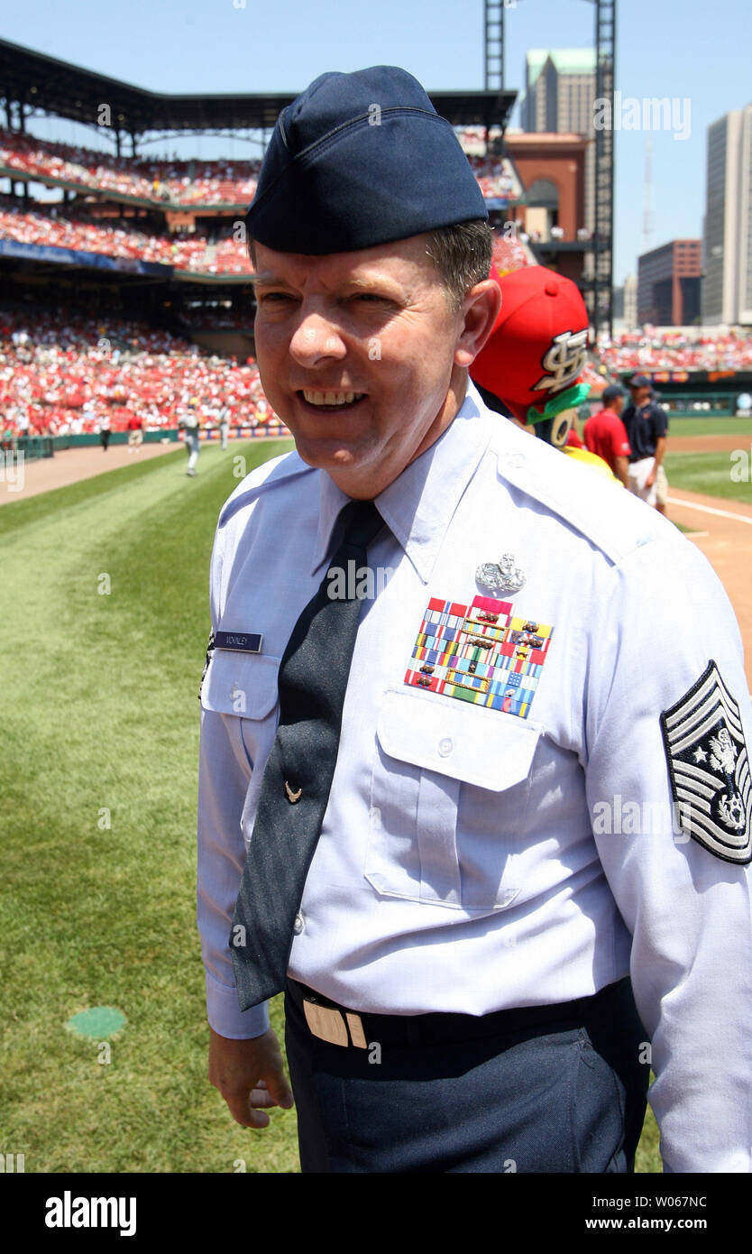 Chief Master Sergeant of the U.S. Air Force Rodney McKinley walks off ...