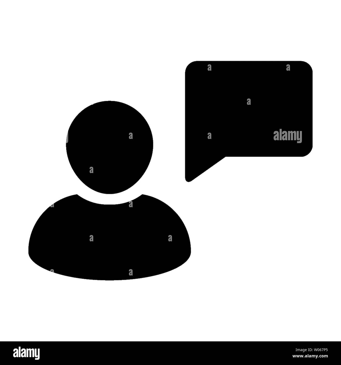 Talk icon vector male person profile avatar with speech bubble symbol ...