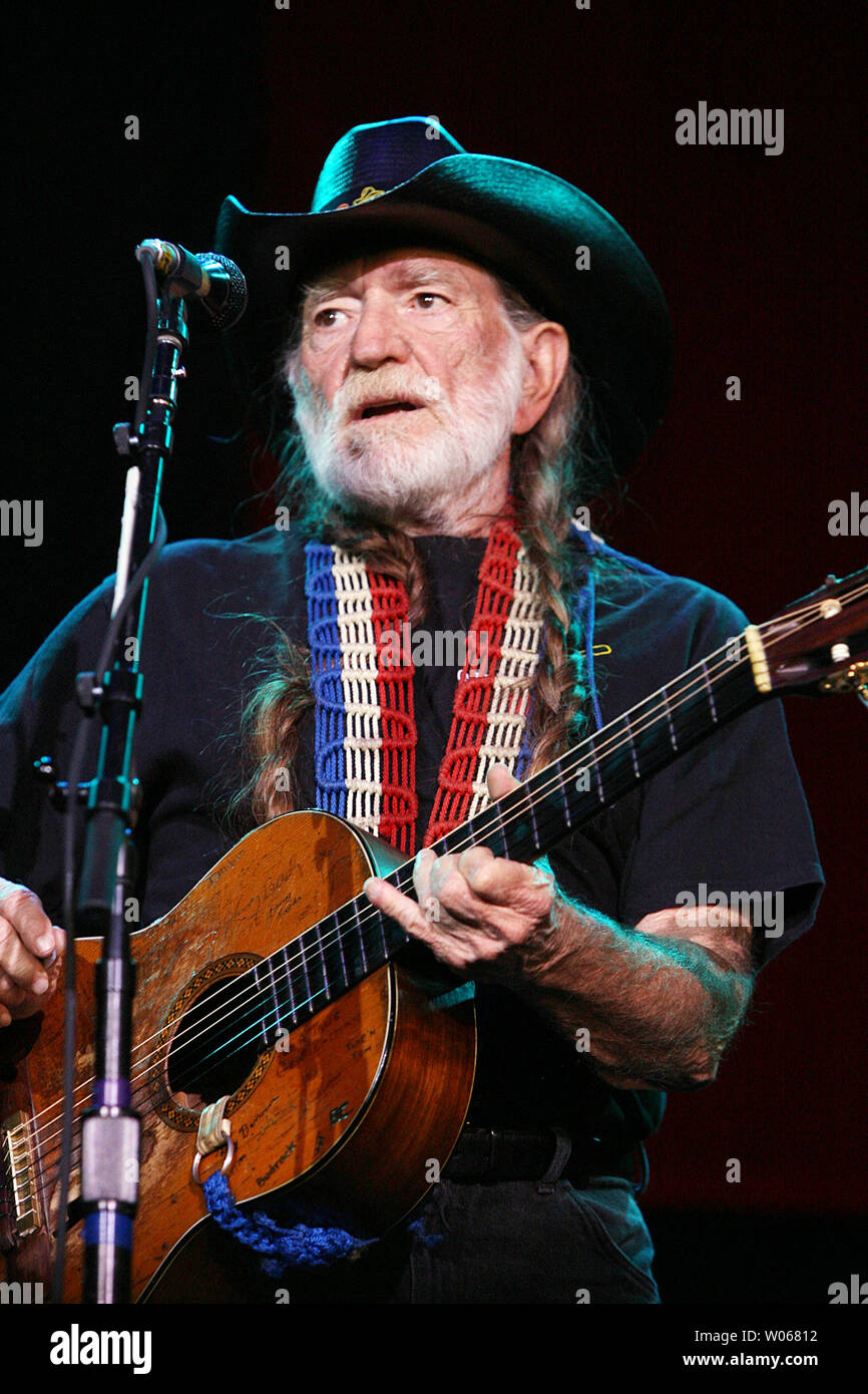 Country singer Willie Nelson entertains the crowd during his concert at ...