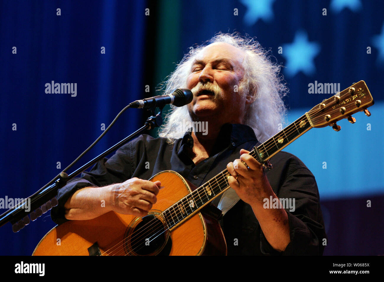 David Crosby of the 1970's rock group Crosby, Stills, Nash and Young ...