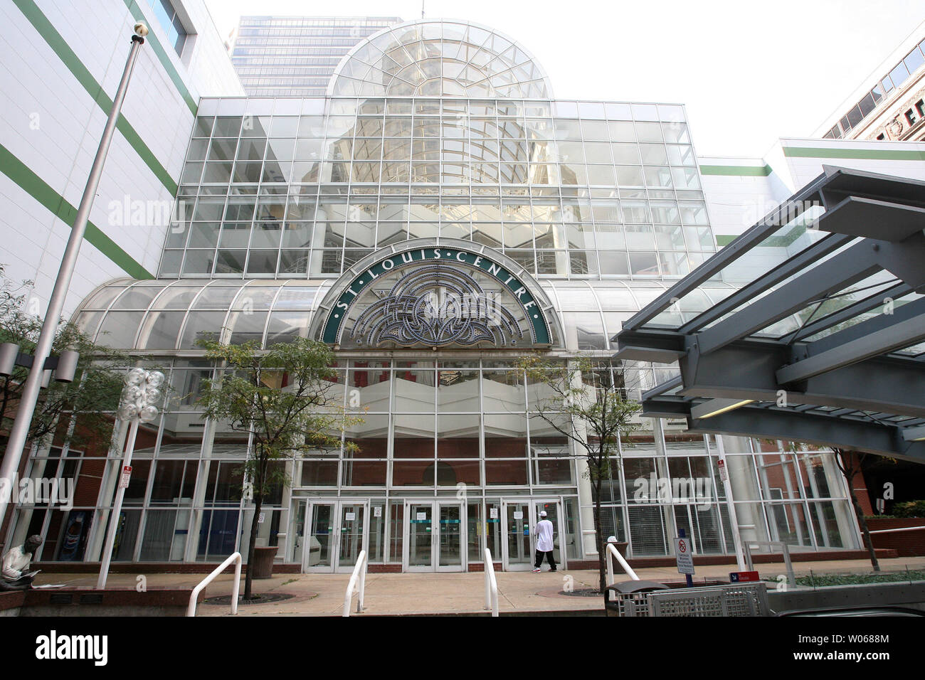 A man enters St. Louis Centre during the last day of operation of the ...
