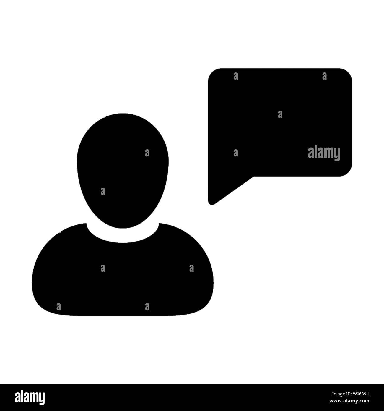 Answer icon vector male person profile avatar with speech bubble symbol ...