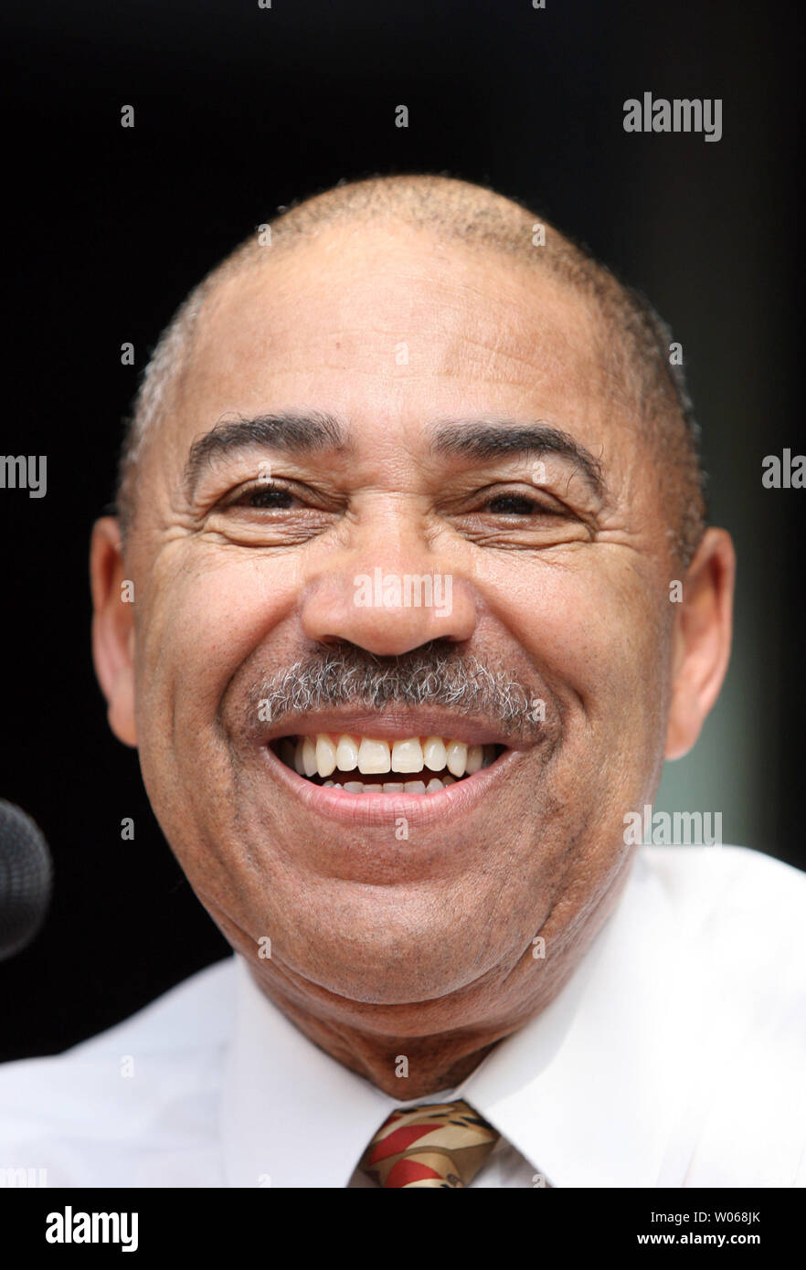 Former U.S. Rep. William "Bill" Clay (D-MO) jokes after accepting his ...