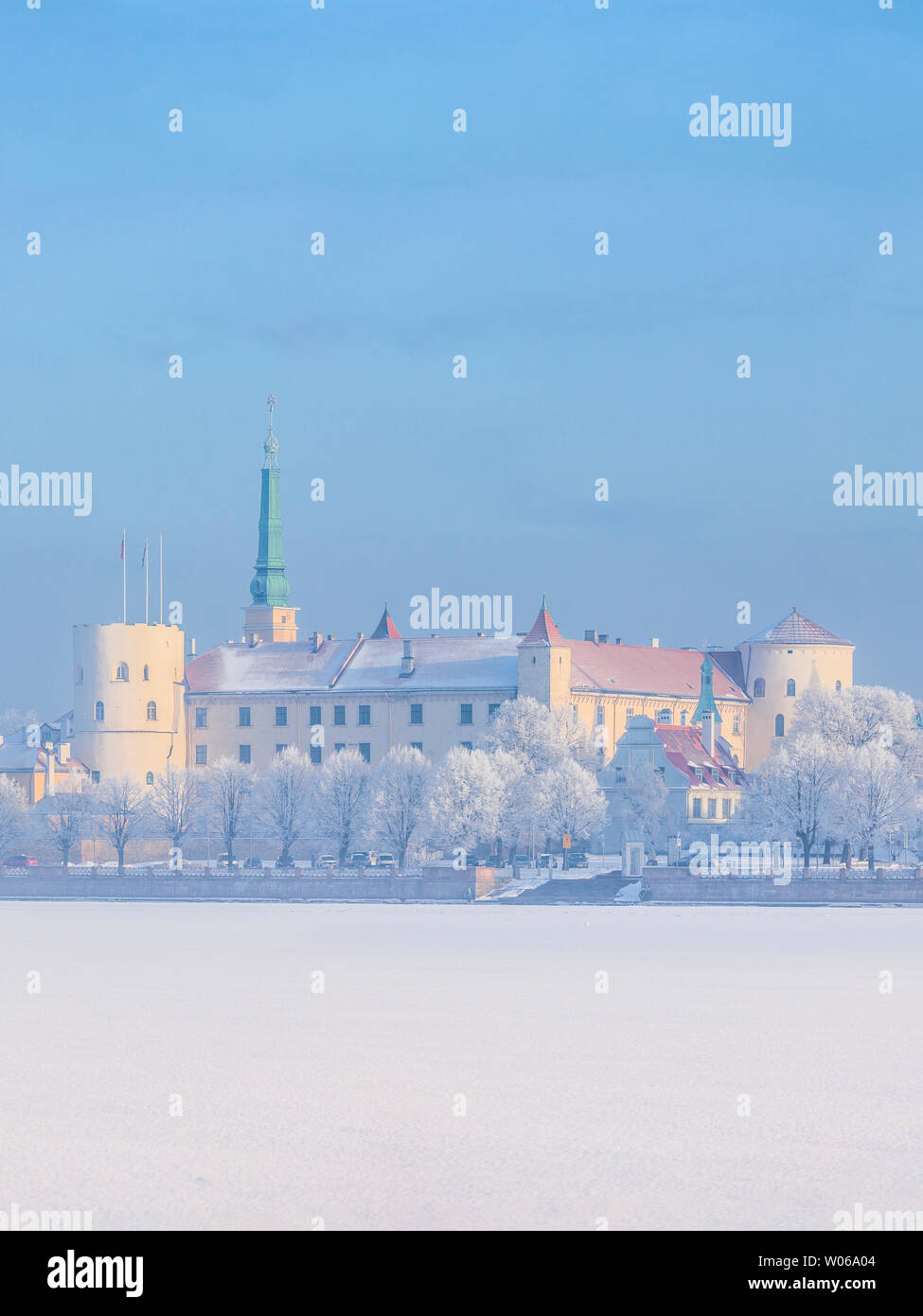 Winter skyline of Latvian capital city Riga Old town Stock Photo - Alamy