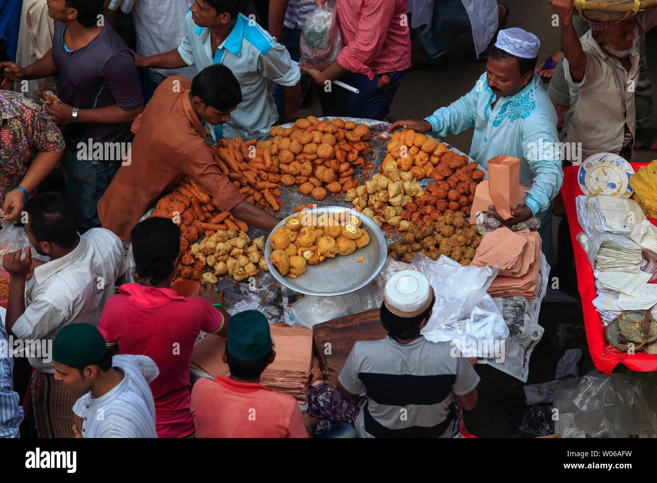 Chawk Bazar iftar market of Dhaka is well known for traditional spicy ...