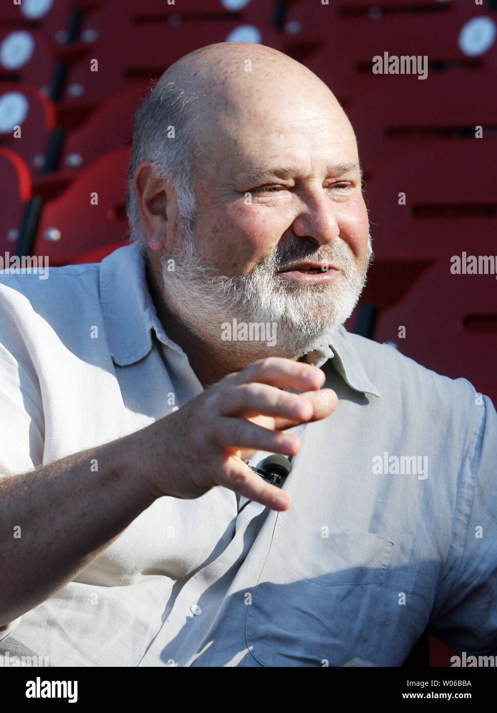 Actor and film director Rob Reiner conducts an interview before the Los ...
