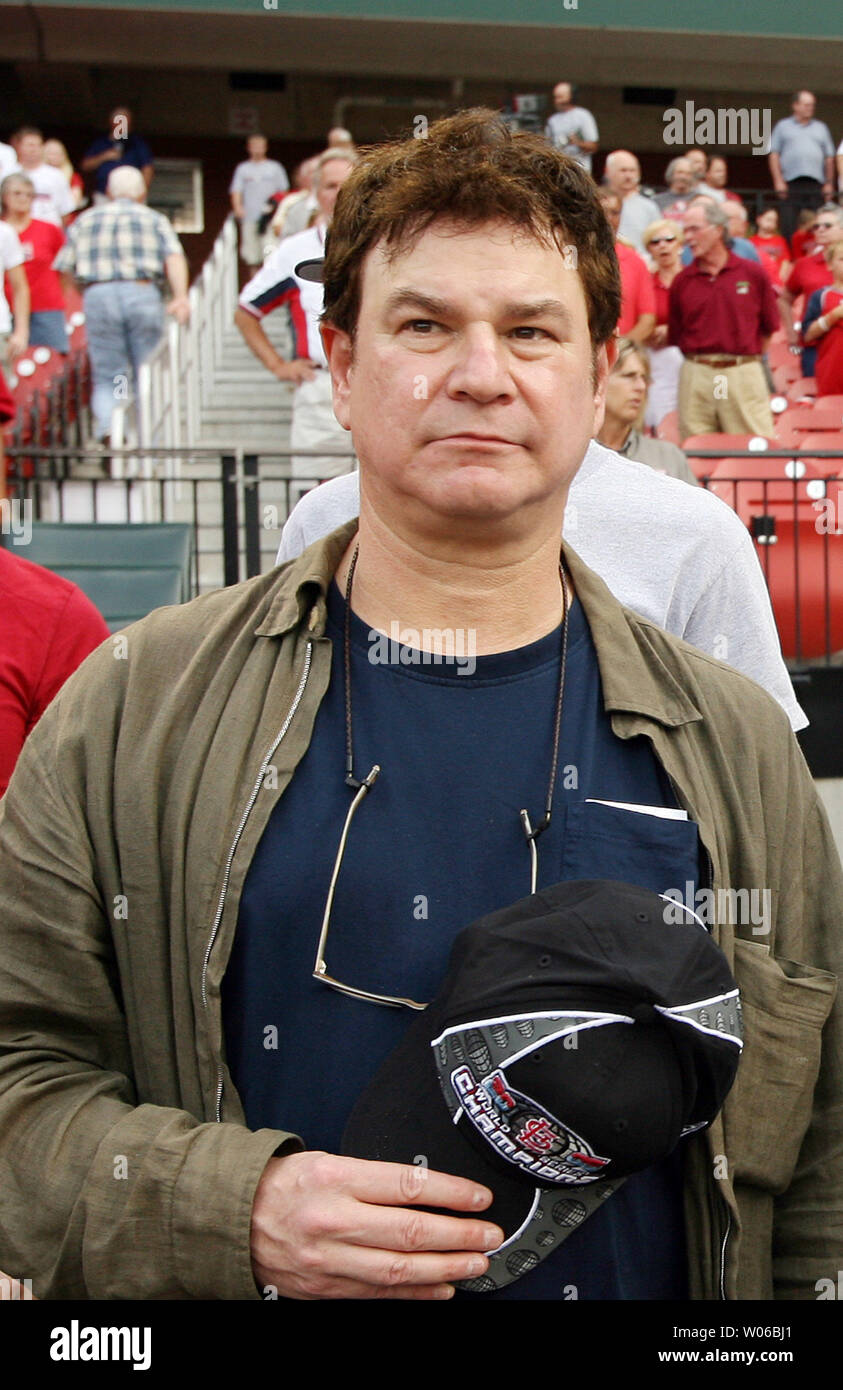 Actor/director Robert Wuhl removes his cap for the National Anthem ...