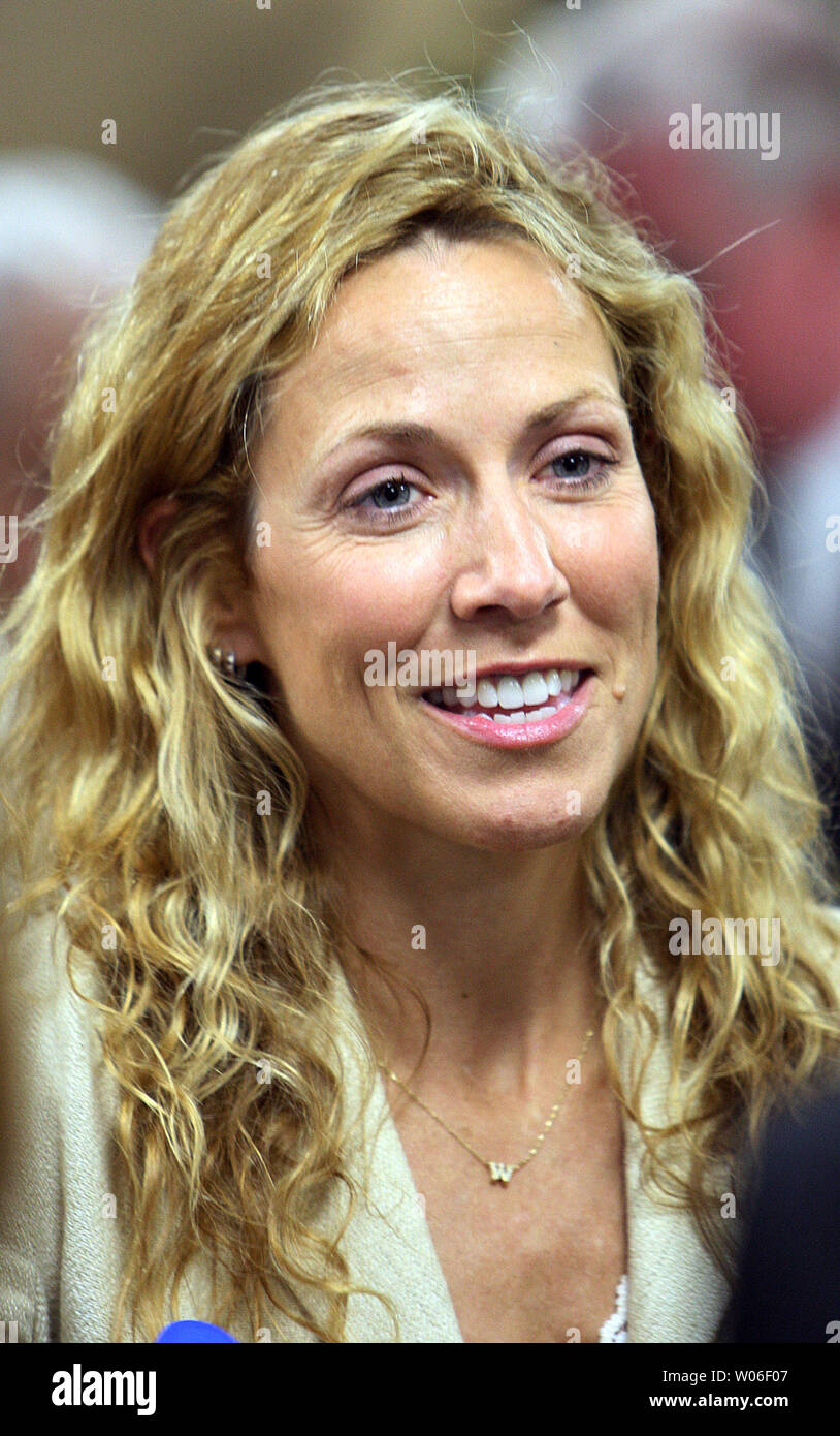 Singer Sheryl Crow talks to friends while touring the old Ely and ...